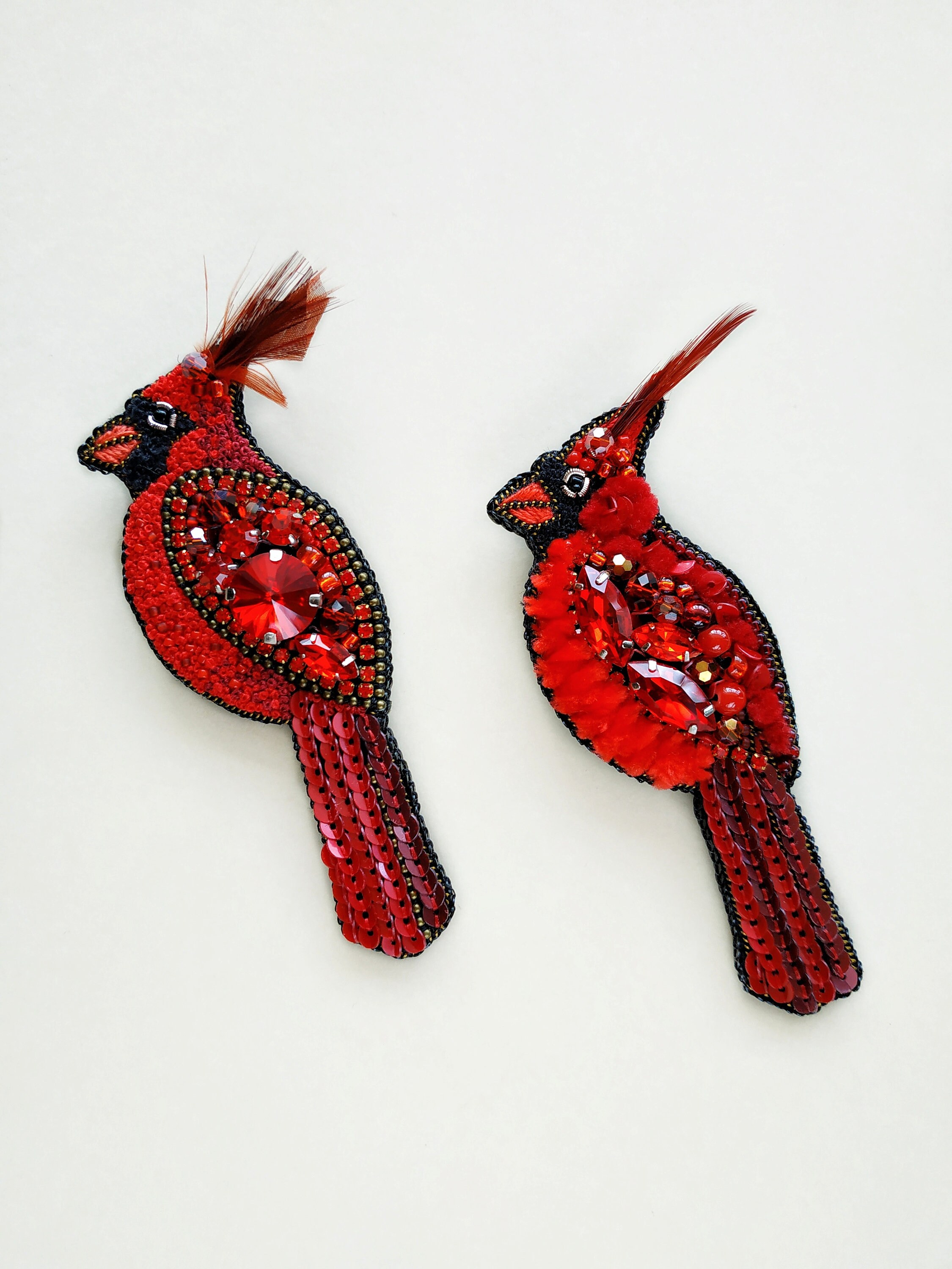 Red Cardinal Bird Brooch Northern Cardinal Beadwork - Etsy Canada