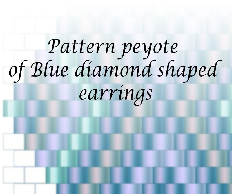 Pattern Peyote Blue Cyan Diamond Shaped Earrings Boho Dangle Earrings ...
