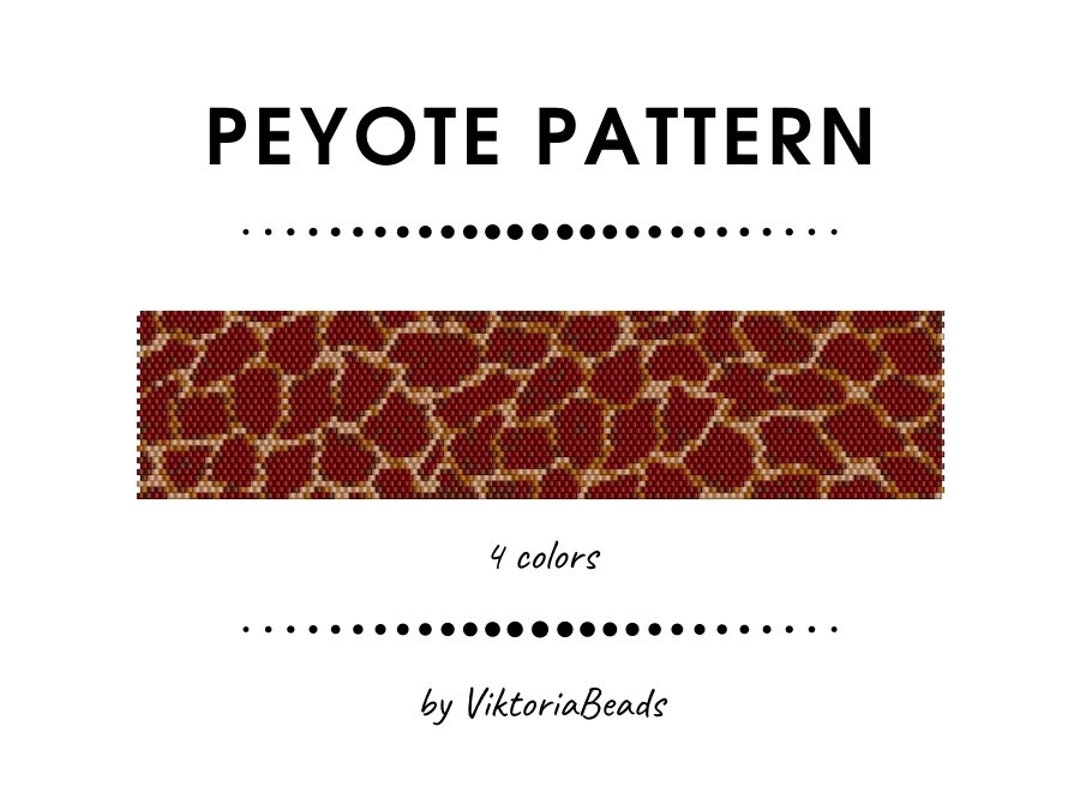 Giraffe Skin Peyote Pattern Even Stitch Bracelet Animal Brown Beadwork ...
