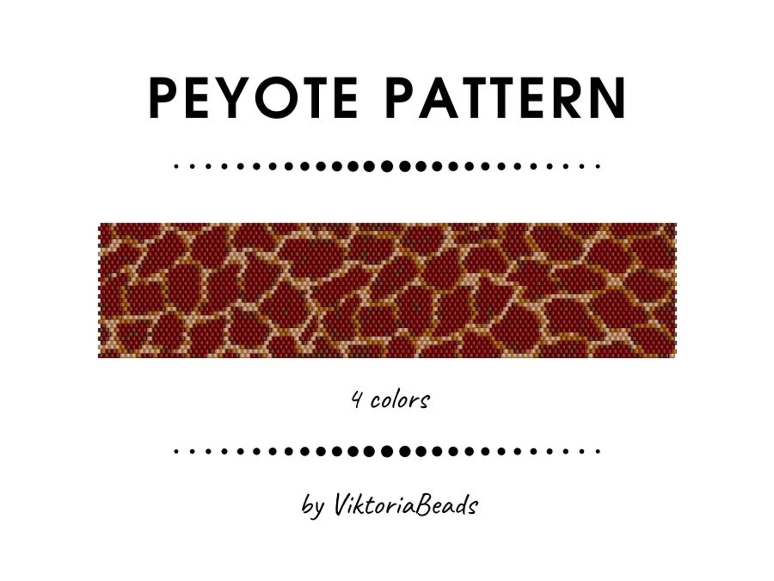Giraffe Skin Peyote Pattern Even Stitch Bracelet Animal Brown Beadwork ...