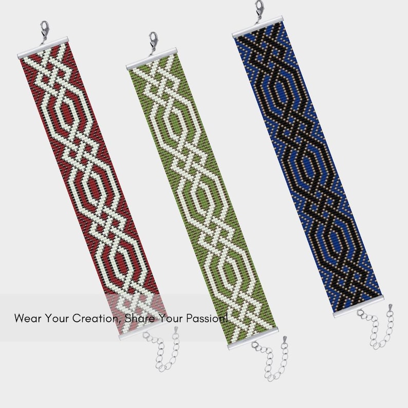 Celtic Knot Bracelet Loom Pattern: Square Stitch Beadwork (PDF Pattern ...