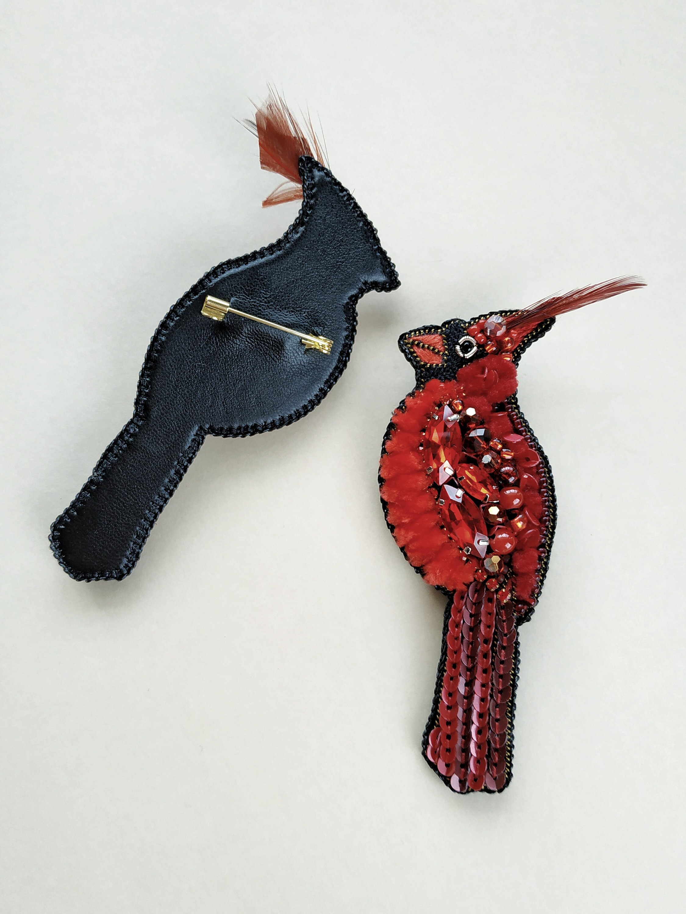 Red Cardinal Bird Brooch Northern Cardinal Beadwork - Etsy Canada