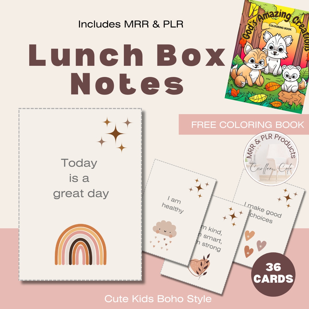Printable Kids Lunch Box Notes - Free A-Z Coloring Book - Set of 36 ...