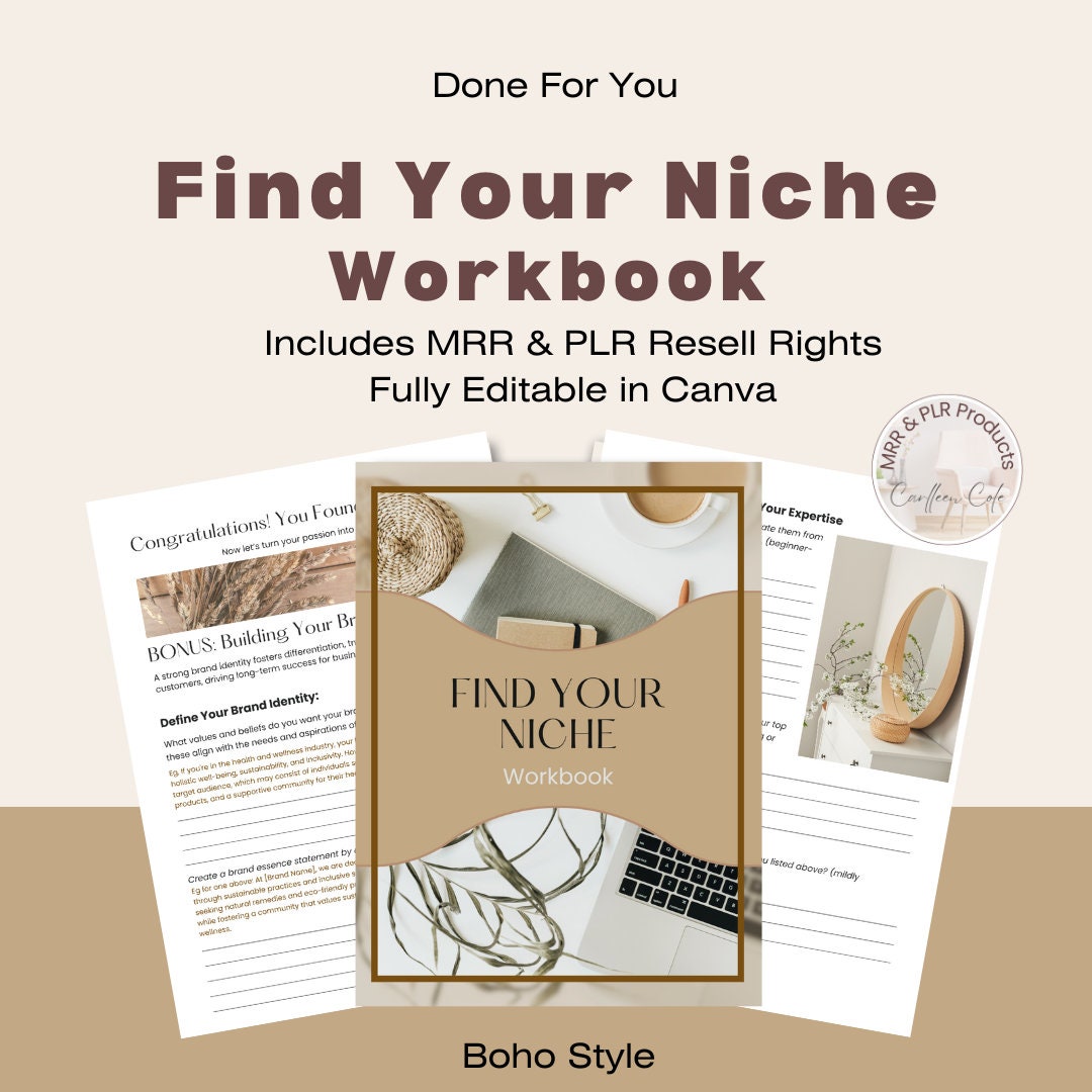 DFY Find Your Niche Workbook - PLR Niche Guide - Niche Finder - How to ...