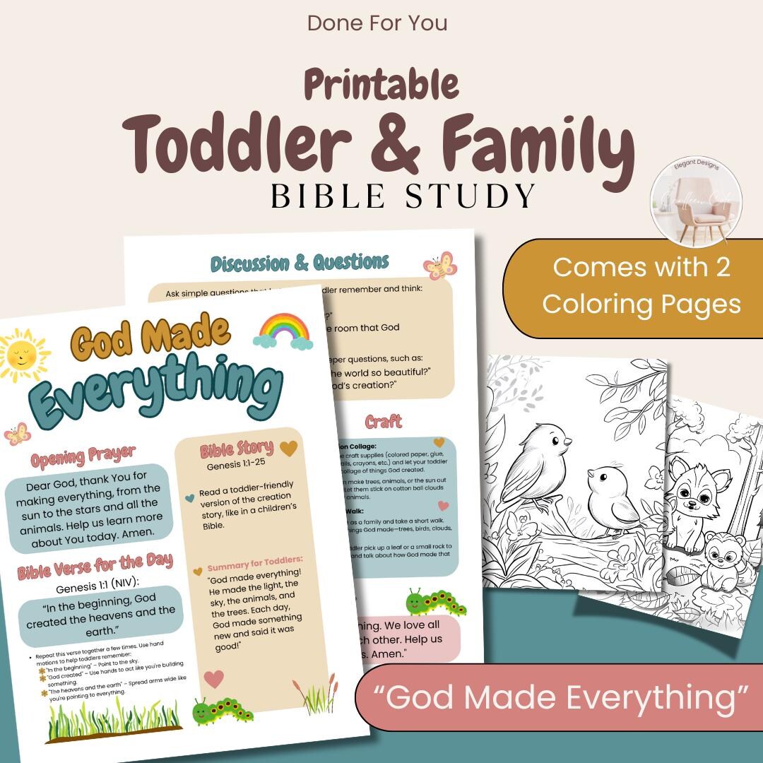 God Made Everything - Bible Study for Toddlers & Families | Creation ...