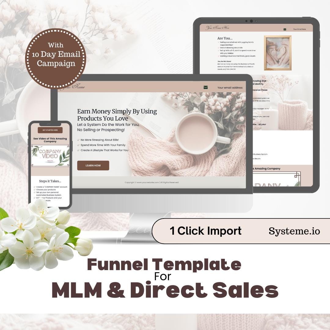 Sales Funnel Template + 10-day Email Campaign for MLM & Direct Sales ...