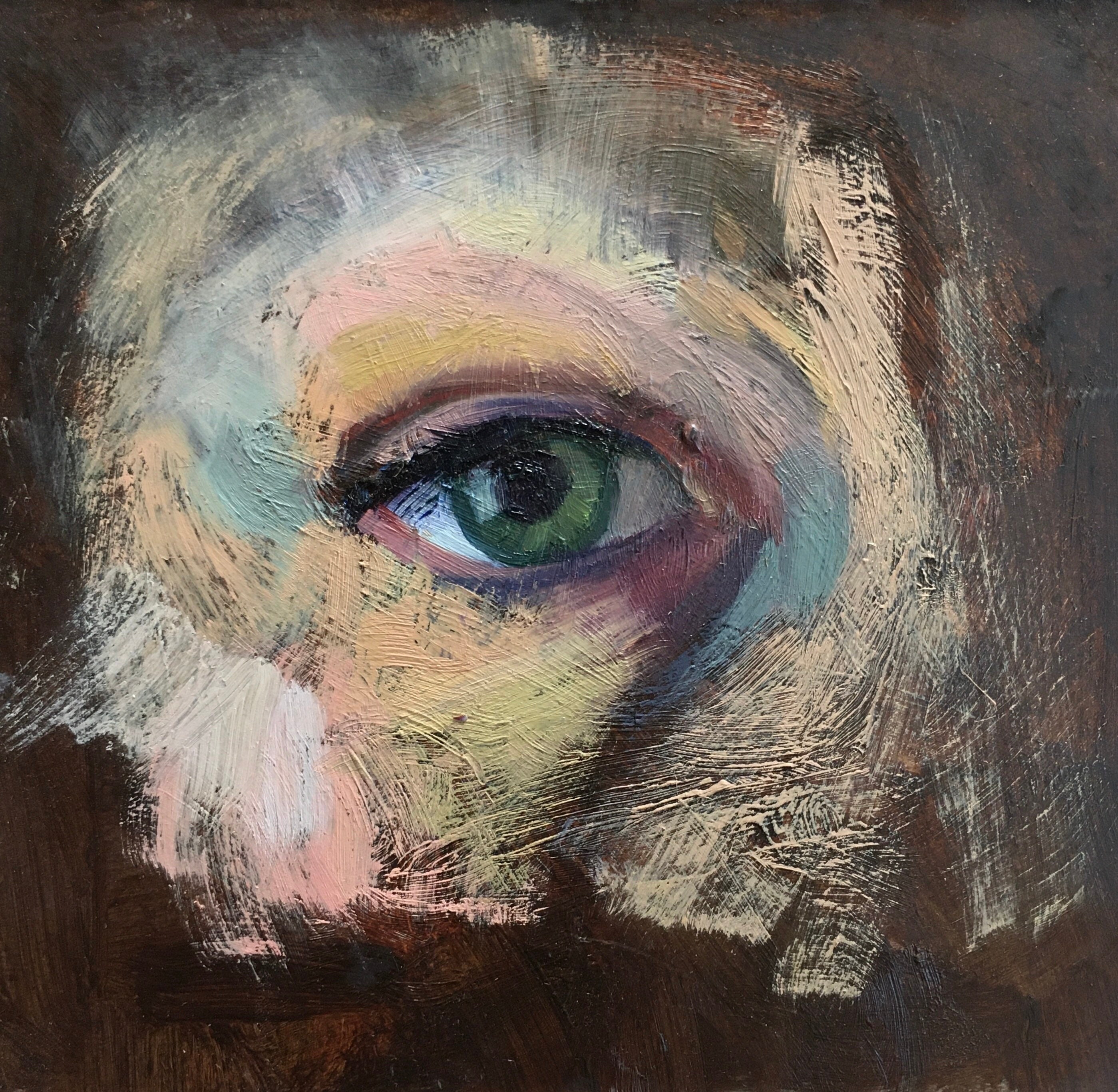 Eye Study No. 3 Oil on Hard Board Panel Small Original Artwork Colorful ...