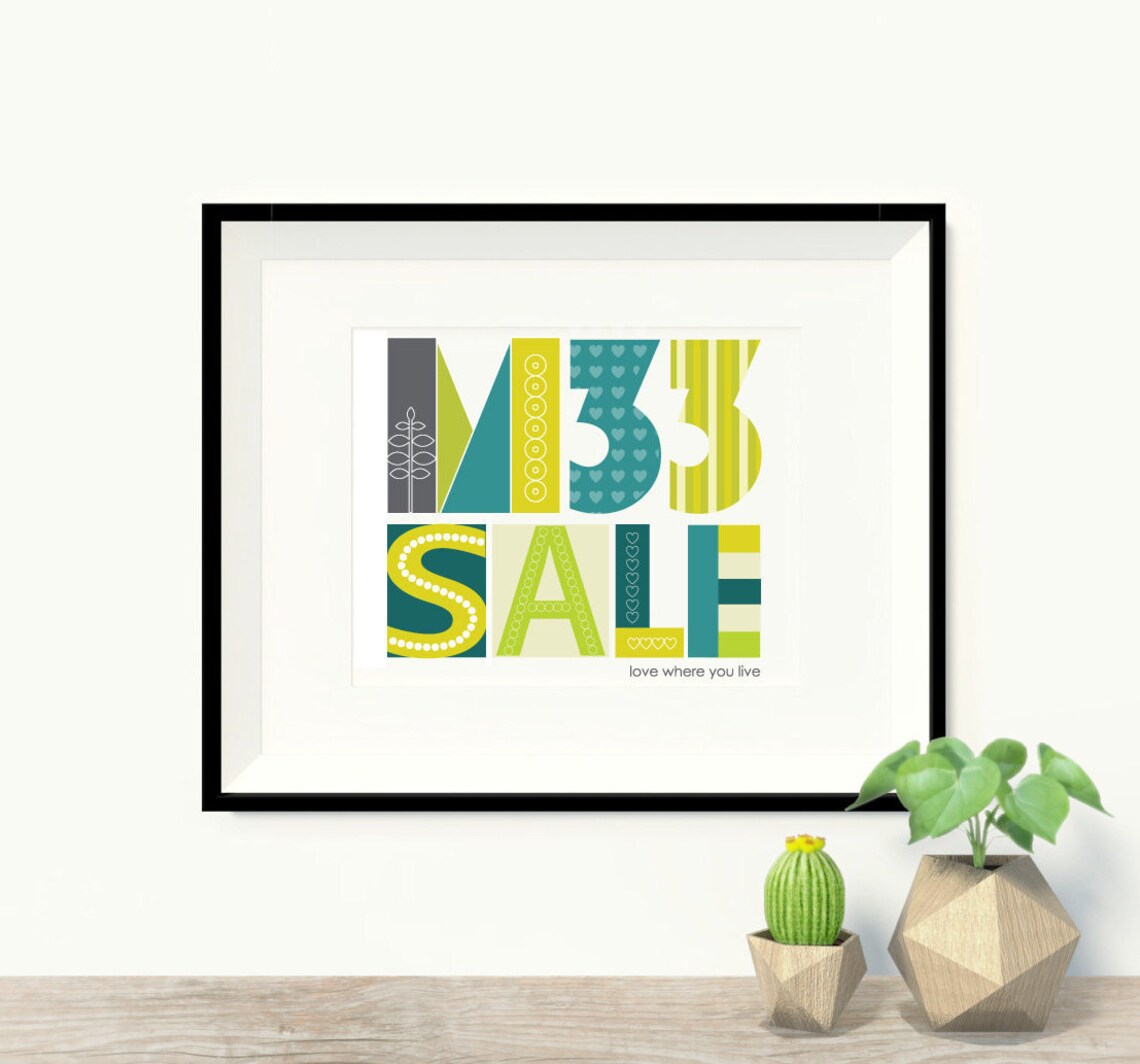 Manchester Wall Art, M33 Sale Postcode Art Print, M33 Sale Wall Art ...