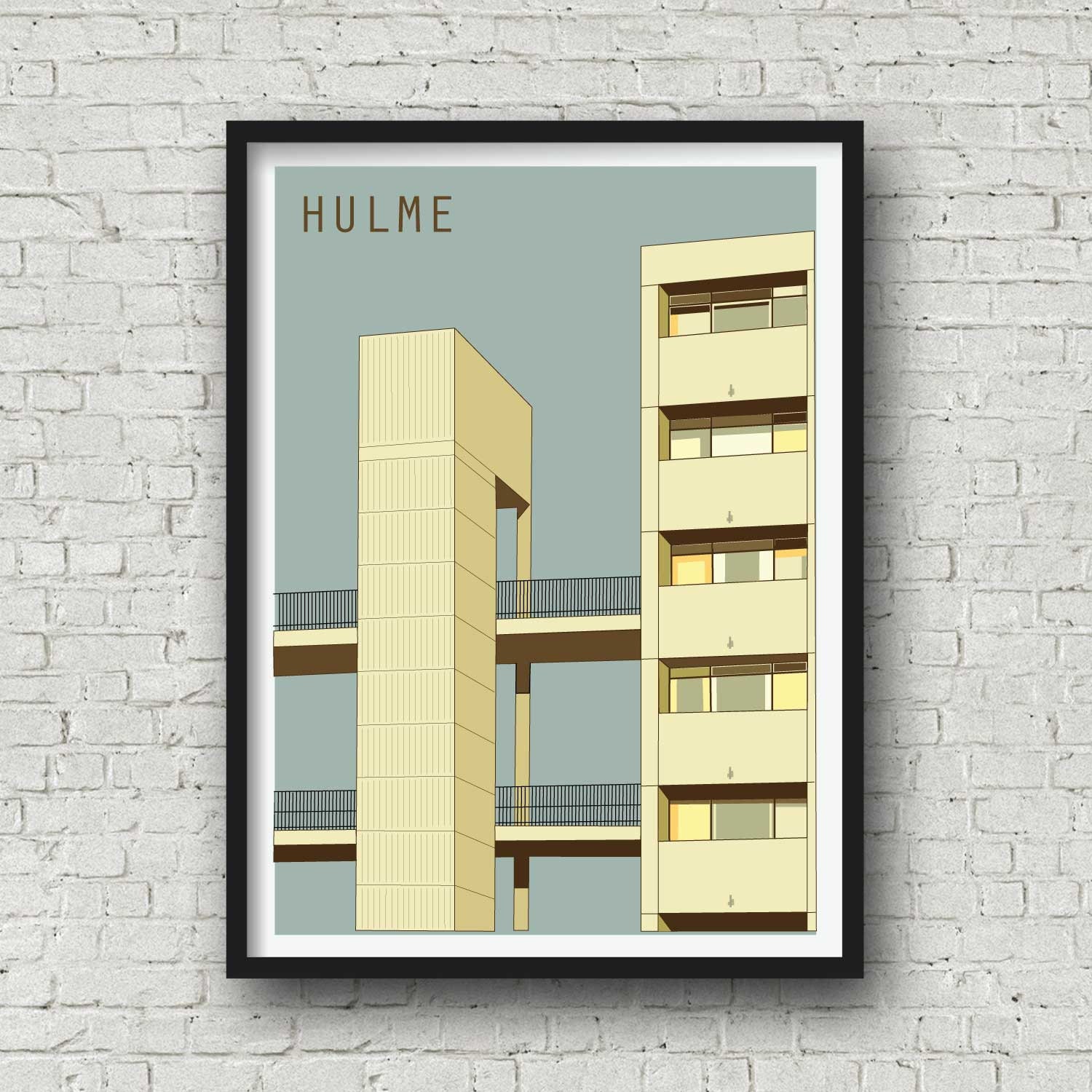 A4 Manchester Print, the Hulme Crescents, Manchester Wall Art - Etsy UK
