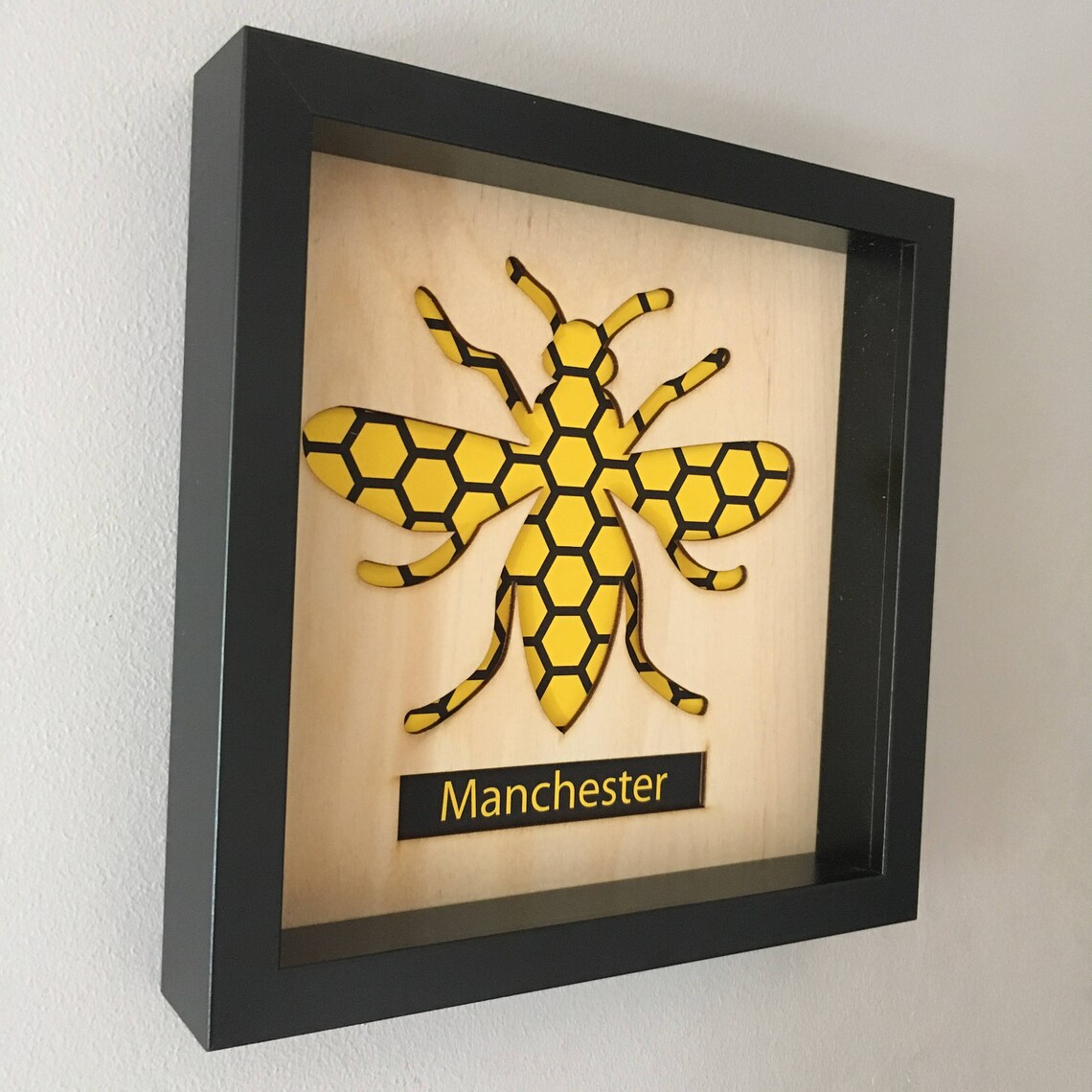 Manchester Bee Unframed Lasercut Plywood Art Map Art Print - Etsy