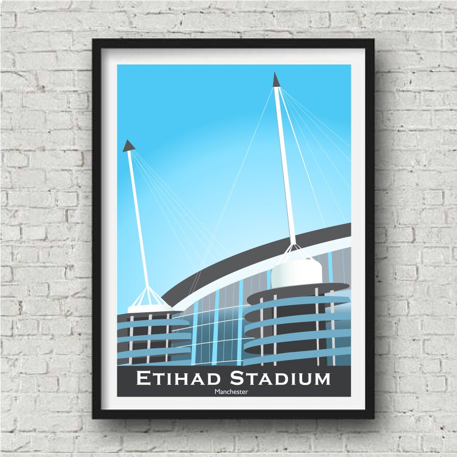 Manchester City Etihad Stadium Print Manchester City Poster - Etsy
