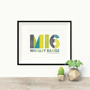 Manchester Art M16 Whalley Range Postcode Art Print - Etsy