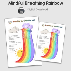 Mindful Breathing Trace Guide for Kids, Deep Breathing Exercise ...