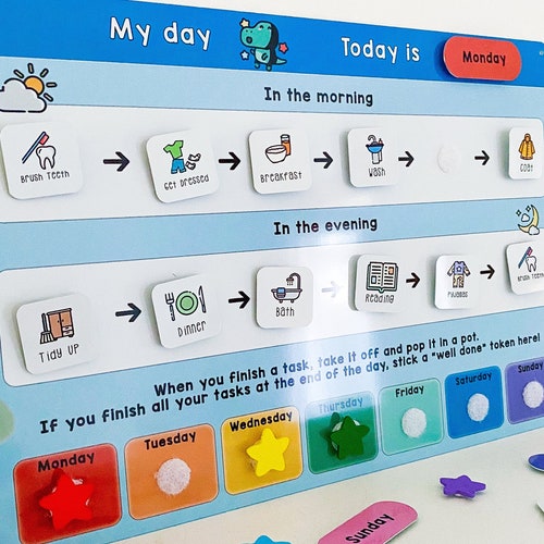 Childrens Weekly Planner Visual Timetable for Kids Daily - Etsy UK