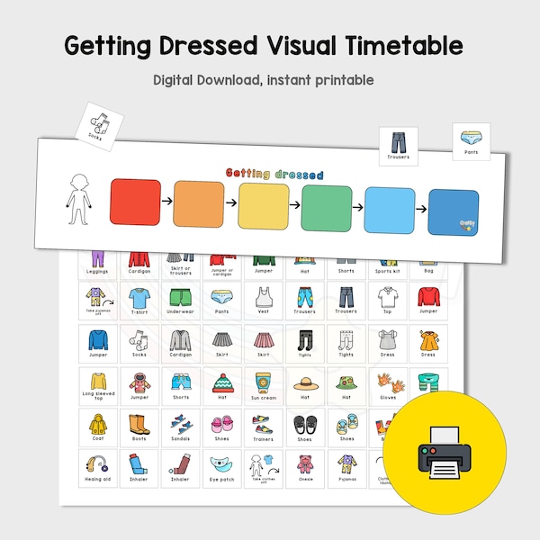 Get Dressed Chart - Etsy
