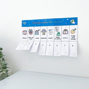 Bedtime Routine Flip Chart for Children, Visual Timetable for Kids, ASD ...