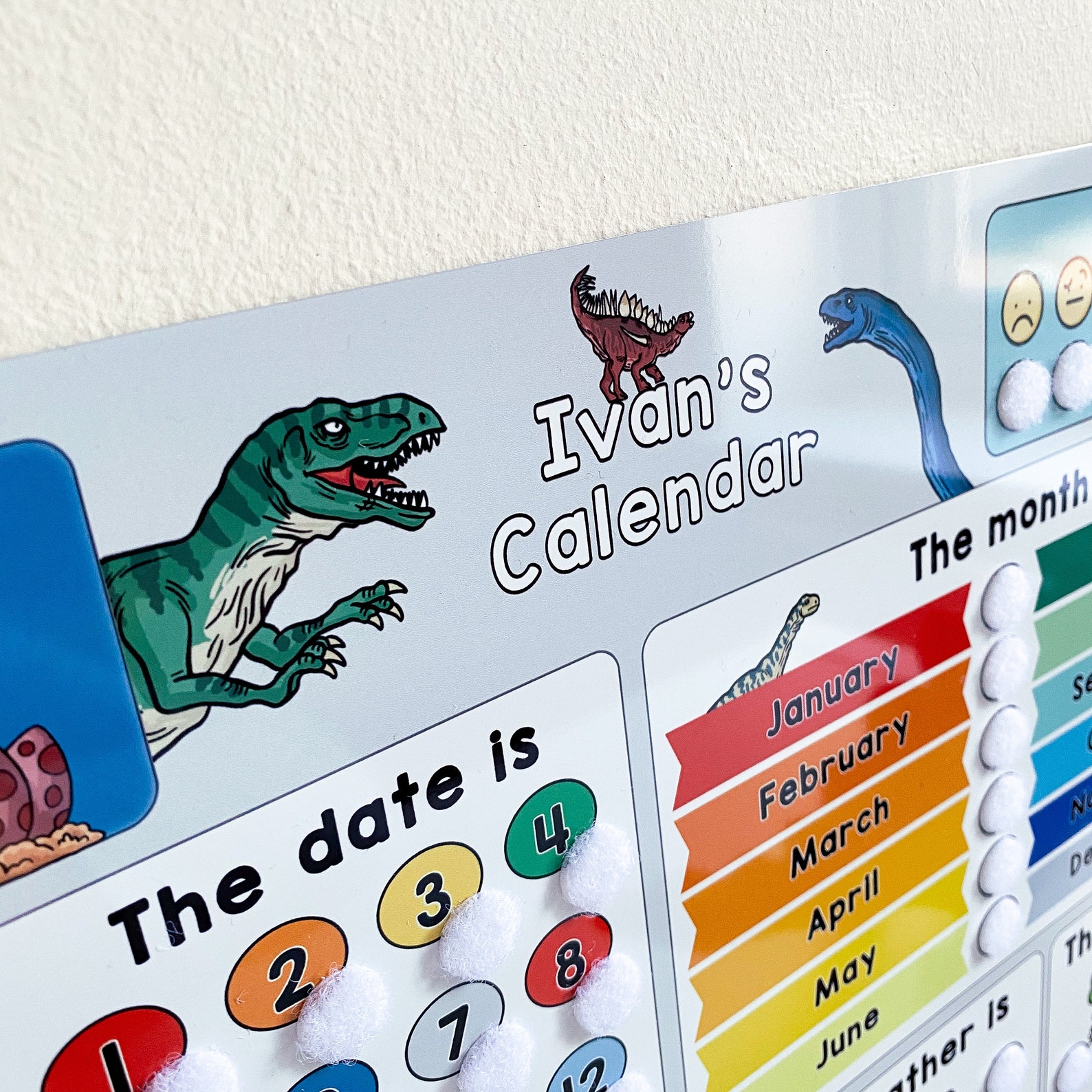 Childrens Dinosaur Calendar Gift Educational Present Weather - Etsy