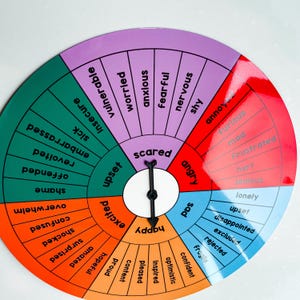 Emotions and Feelings Wheel for Children and Adults, Therapy Resources ...