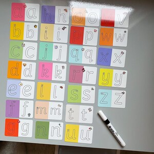 Letter Formation Flashcards, Lowercase Alphabet Practice Cards ...