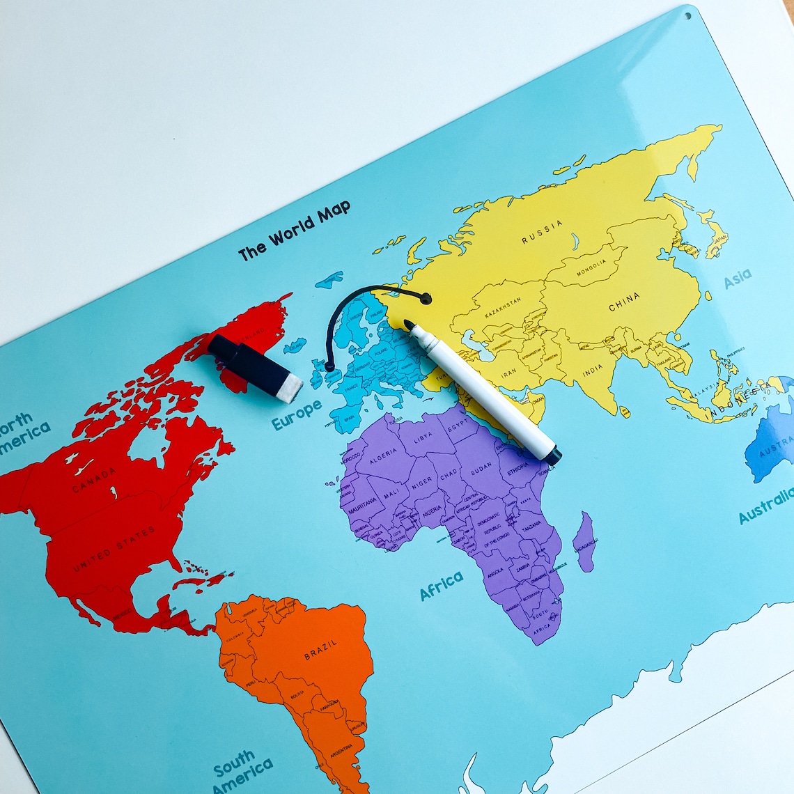 Digital Download World Map for Kids and Children, Teachers and Schools ...