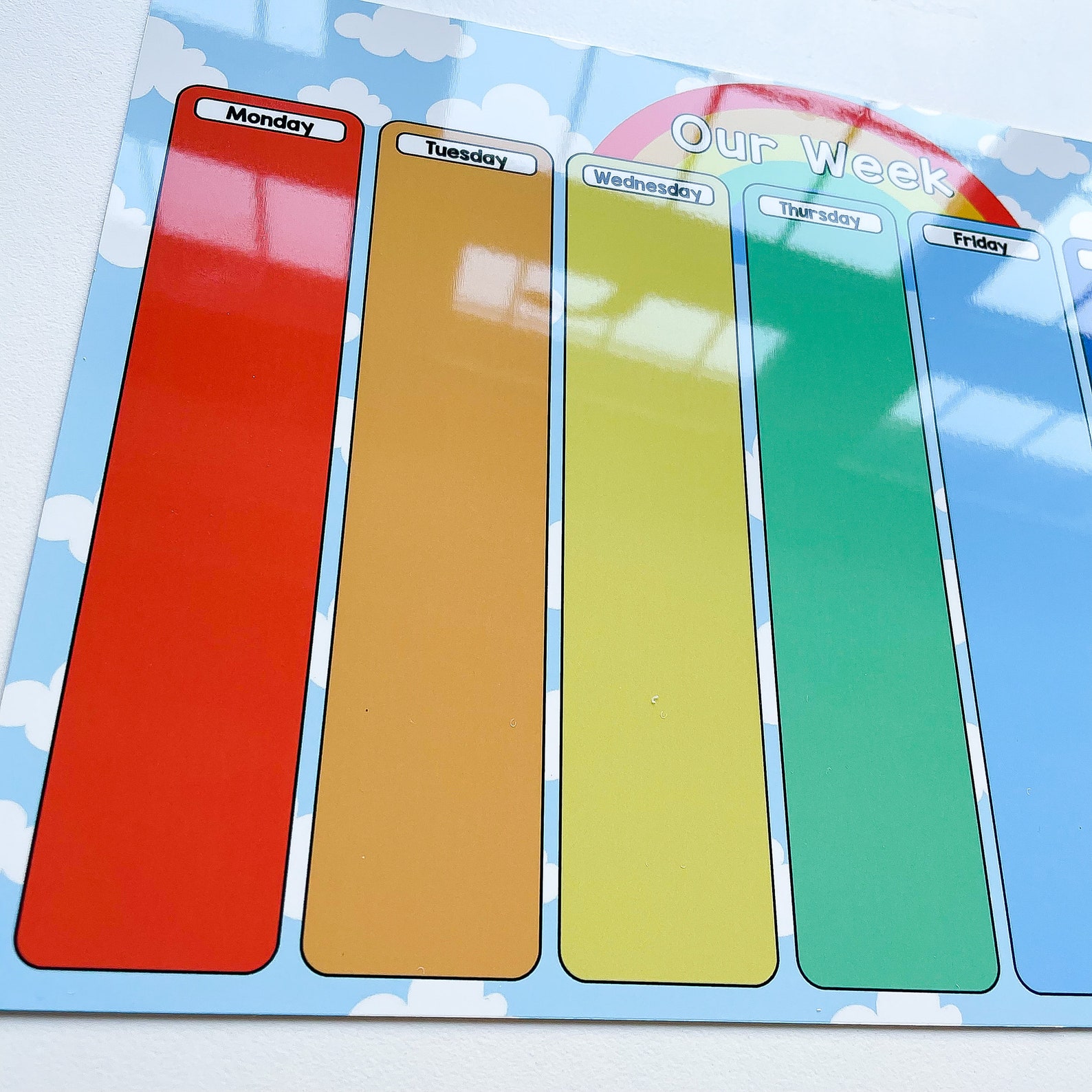 Family Weekly Planner Whiteboard Rainbow Planner Children's Week ...