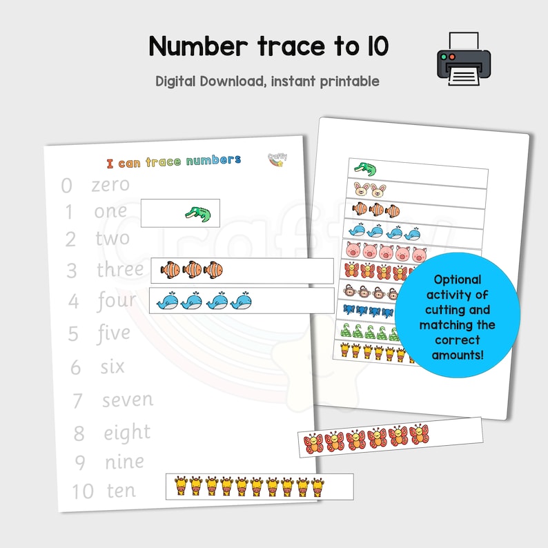 Numbers to 10 Digital Download Counting to Ten Activity for - Etsy