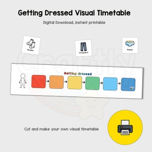 Getting Dressed Visual Timetable, Morning Routine for Toddlers and ...