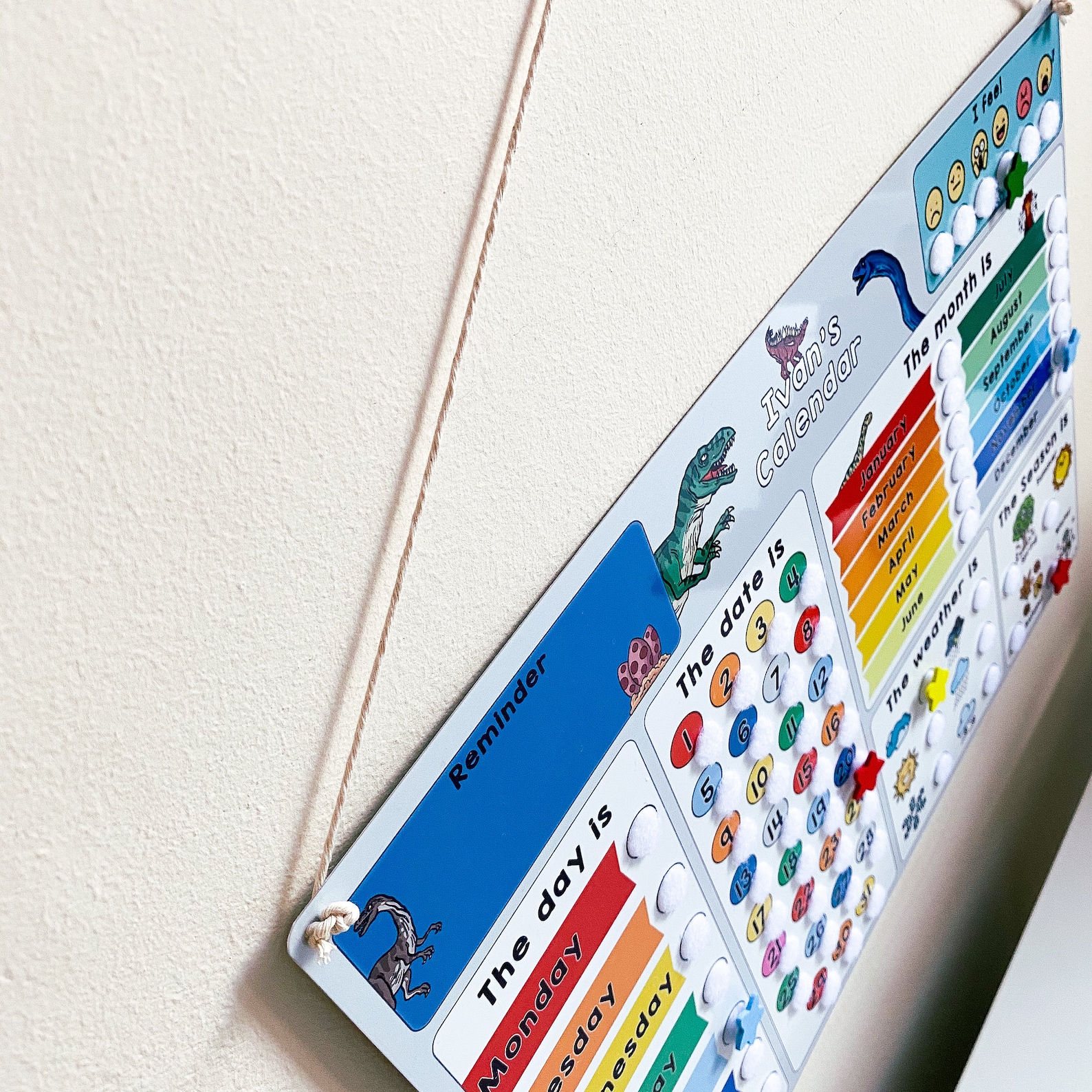 Childrens Dinosaur Calendar Gift Educational Present Weather - Etsy