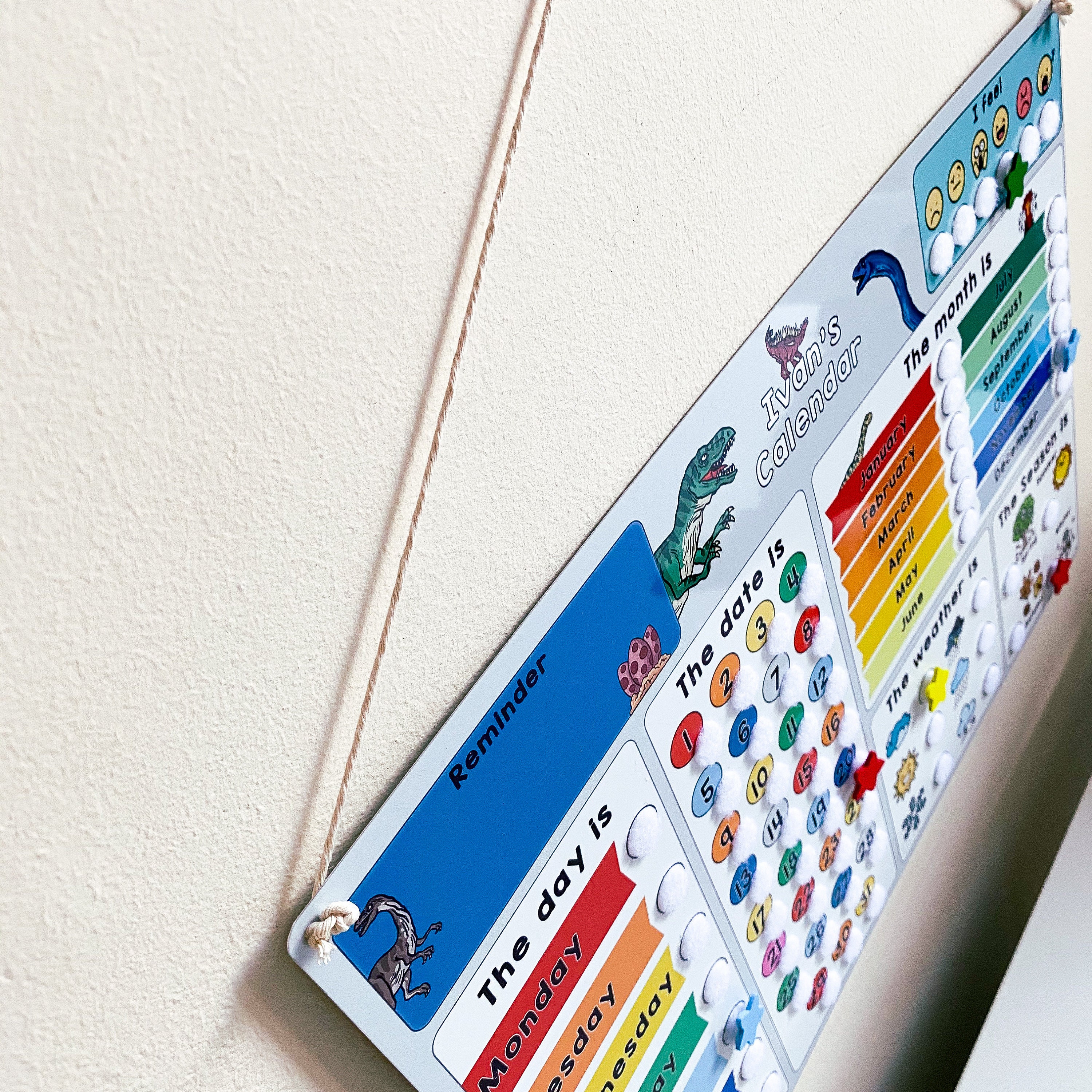 Childrens Dinosaur Calendar Gift, Educational Present, Weather Chart ...