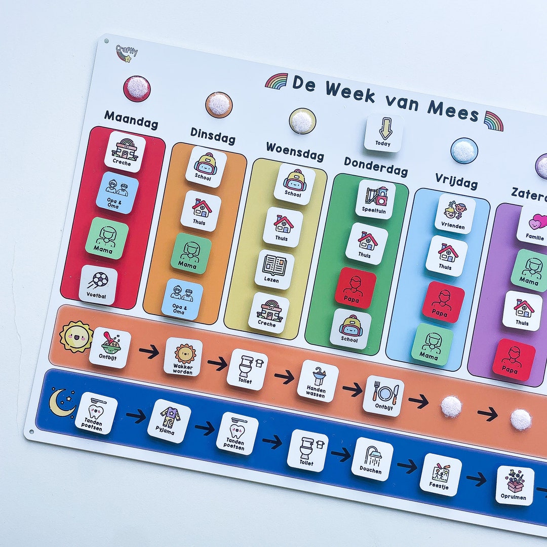 Dutch Planner for Kids, Weekly Daily Timetable for Children, Morning ...