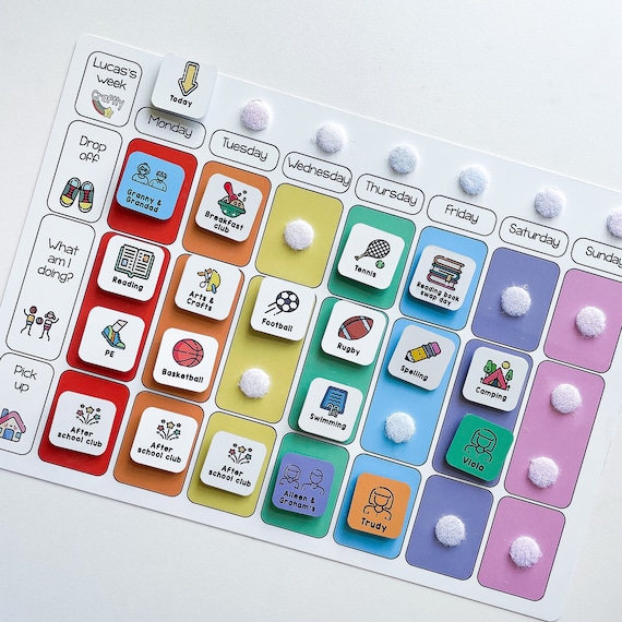 Kids Weekly Planner Visual Timetable for Children Daily - Etsy
