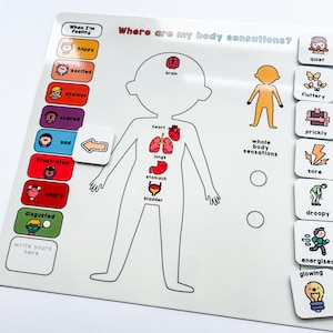 Body Sensations and Emotions Activity Board, Mindfulness Emotional ...