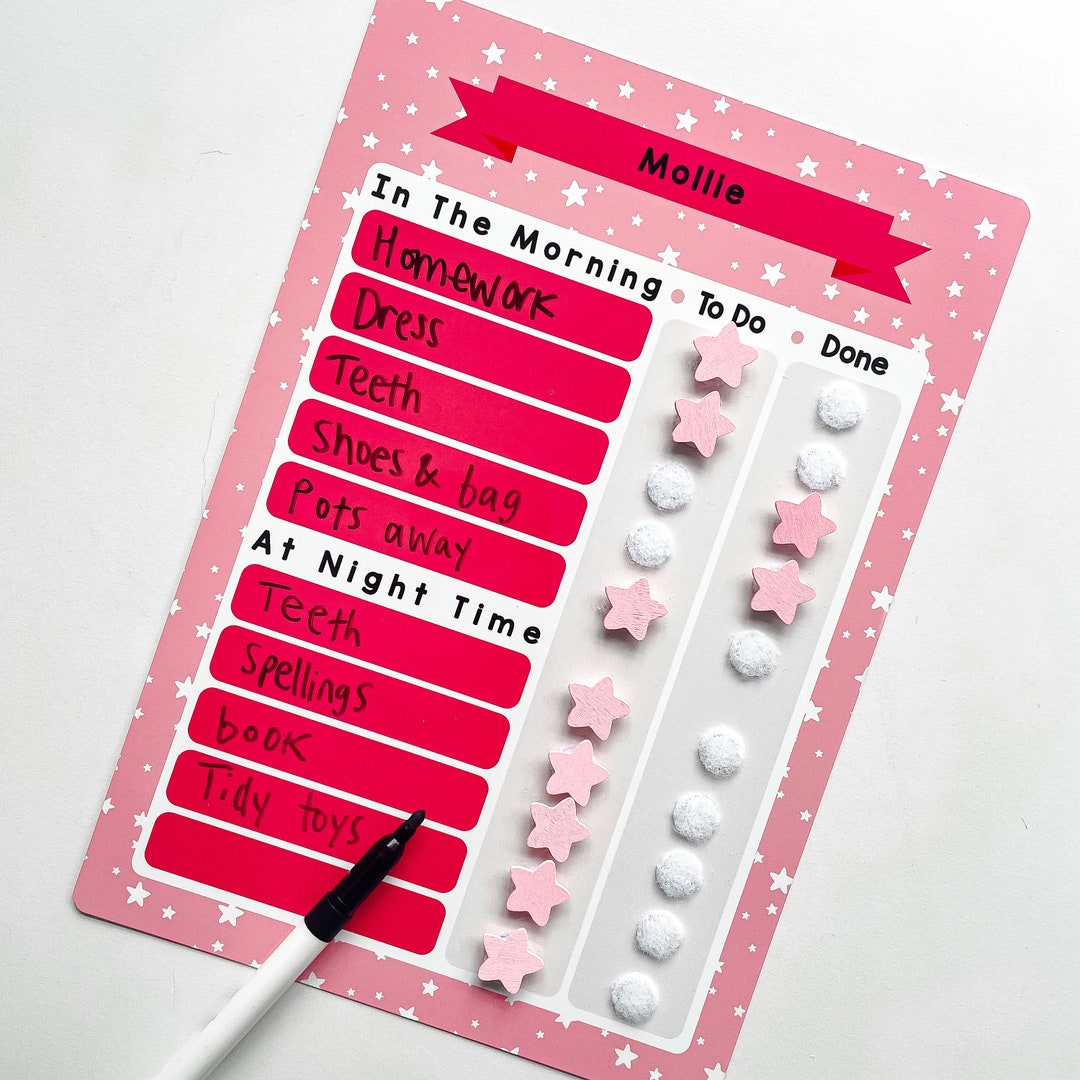 Responsibilities Chart for Kids, Childrens Chores Board, Daily Reward ...