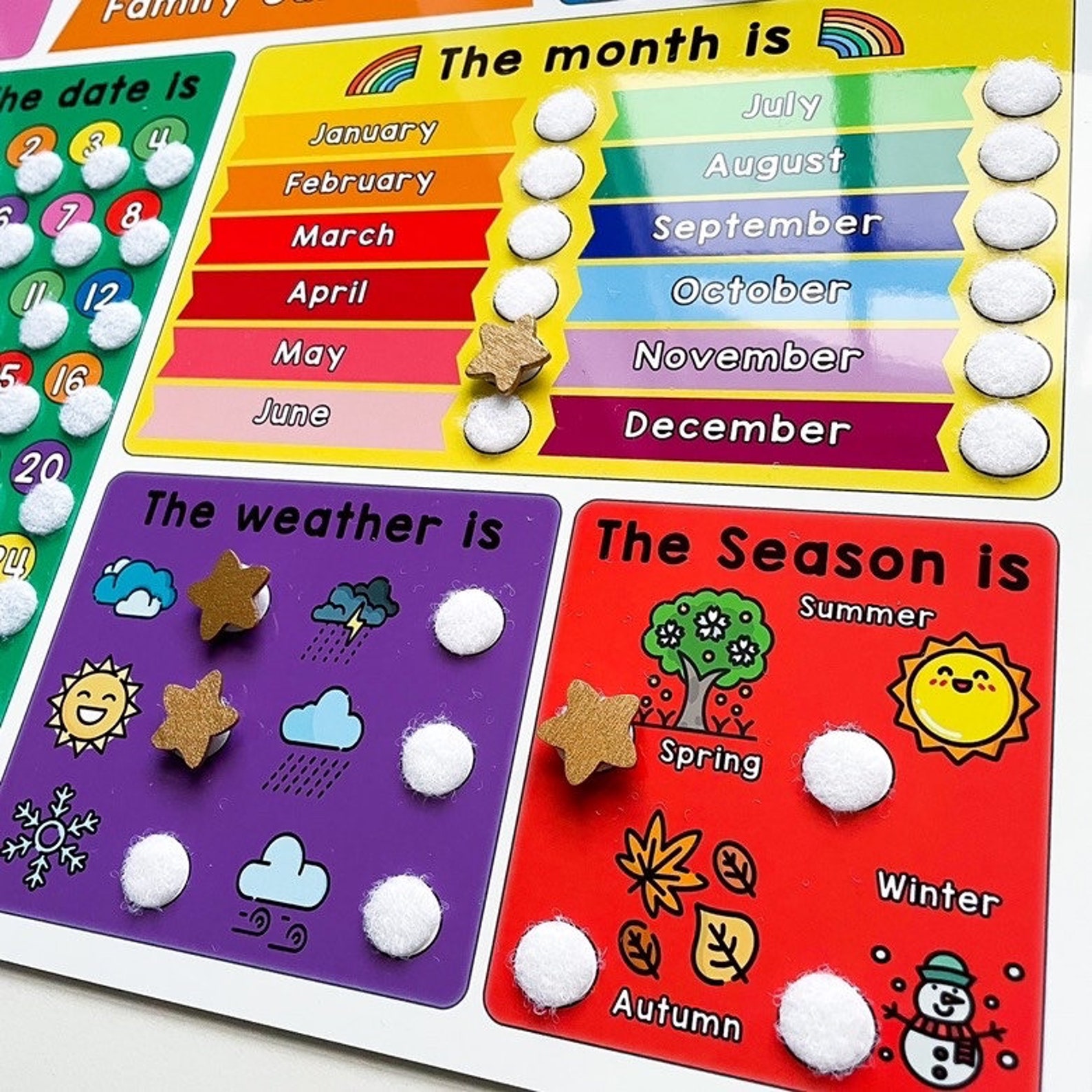 Childrens Calendar Weather Chart Educational Learning - Etsy