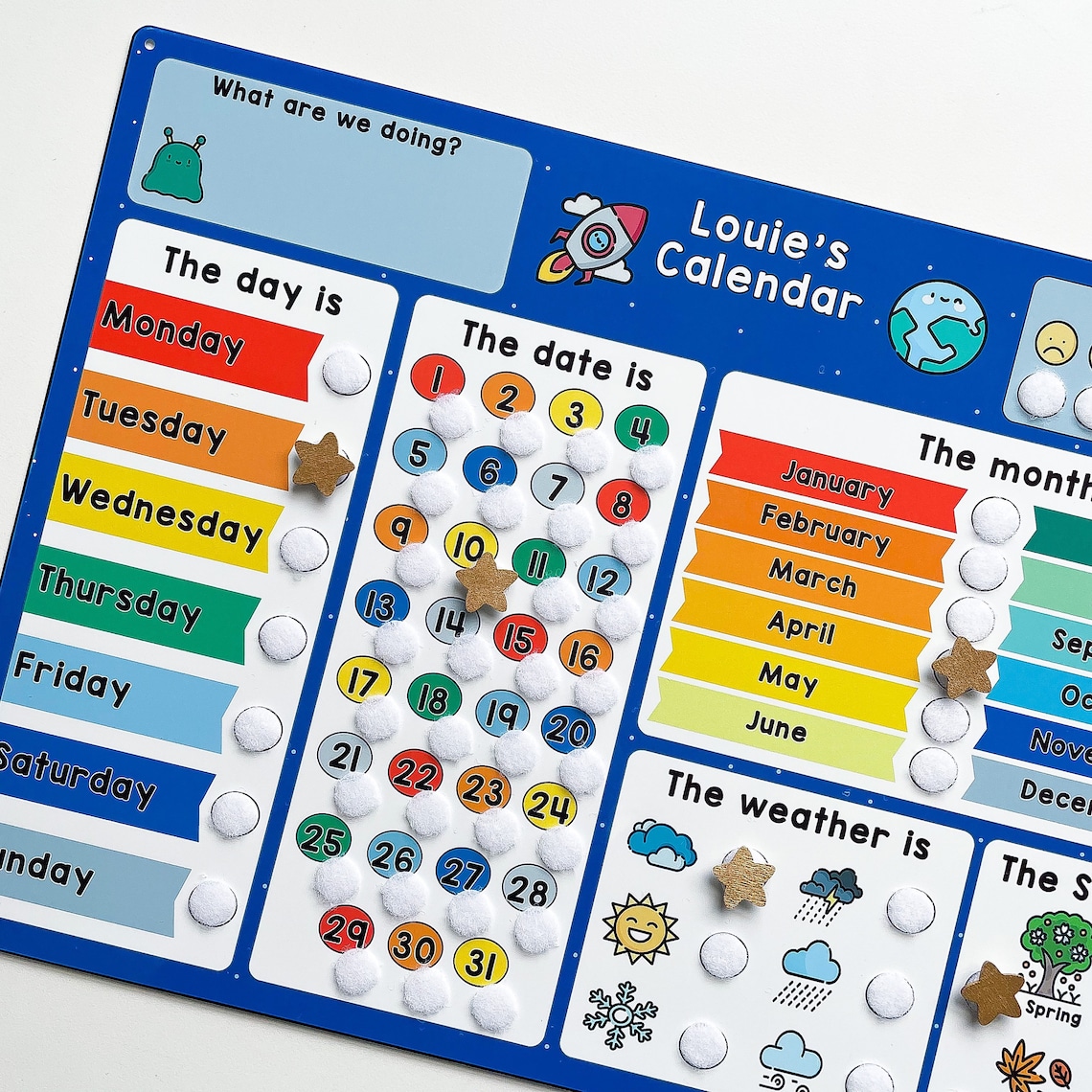 Childrens Calendar Kids Calendar Personalised Space Reward - Etsy