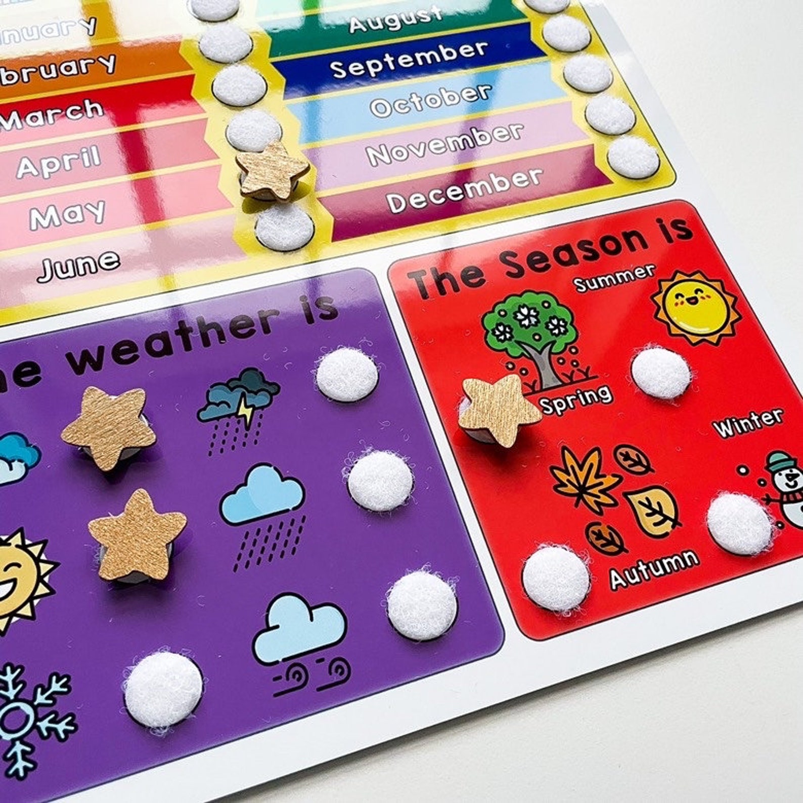 Childrens Calendar Weather Chart Educational Learning - Etsy UK