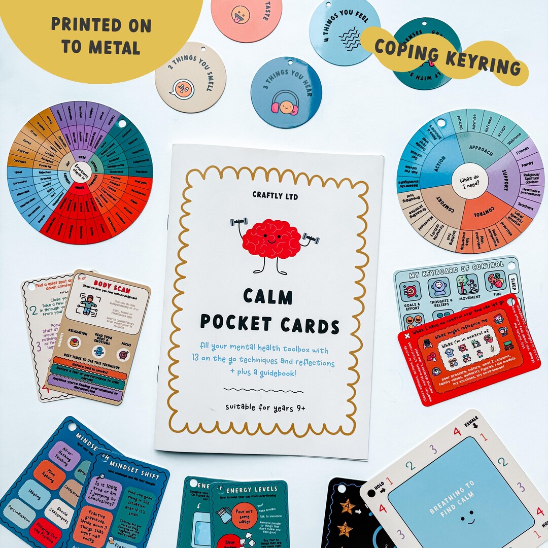 Teenagers Coping Skills Keyring for Emotional Wellbeing, Tweens and ...