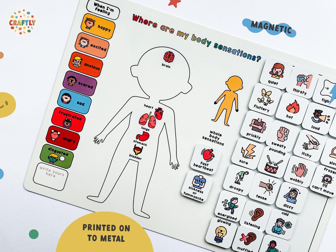 Body Sensations and Emotions Activity Board, Mindfulness Emotional ...