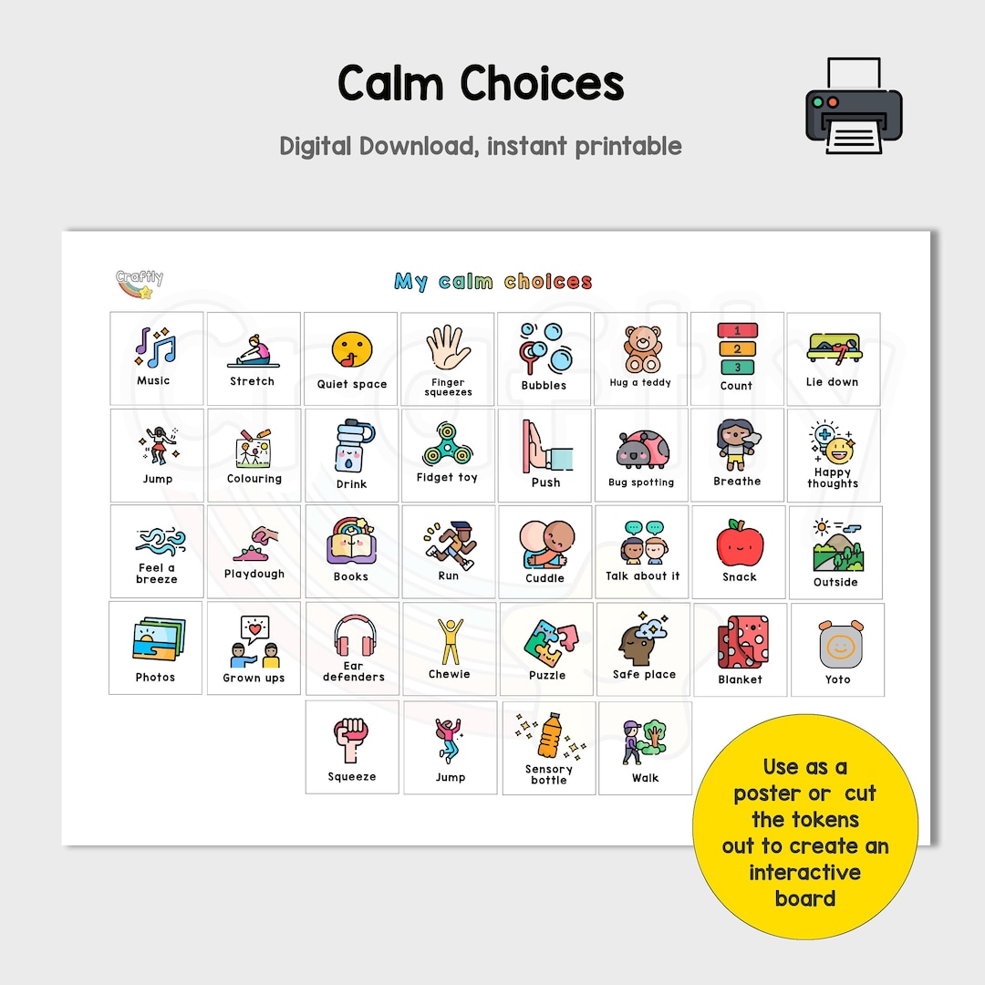 Calm Choices for Kids, Childrens Emotional Regulation Tools, Digital ...
