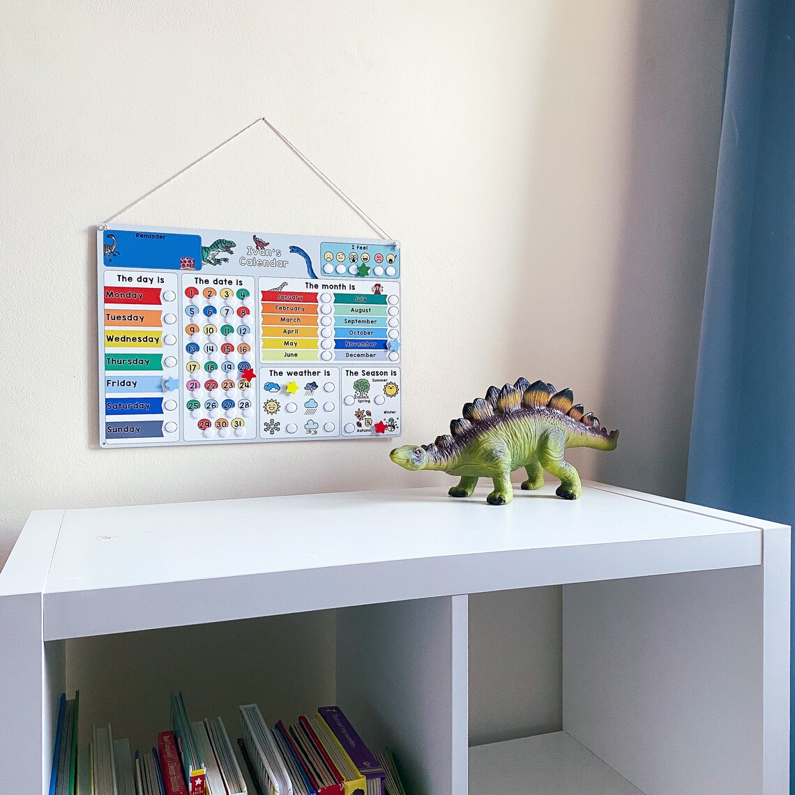 Childrens Dinosaur Calendar Gift Educational Present Weather - Etsy