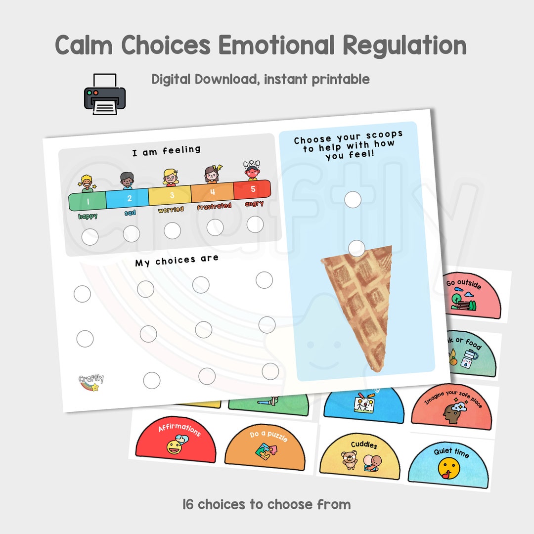 Emotional Regulation Coping Choices, Emotions Scale for Kids, Childrens ...
