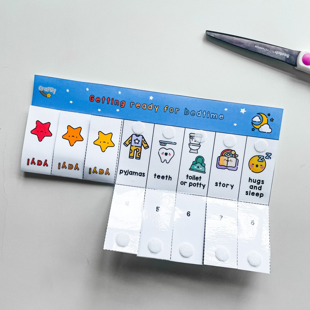 Rotafolio de rutina a la hora de acostarse para niños, Horario visual ...