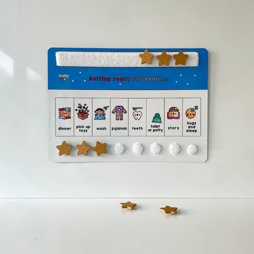 Childrens Bedtime Routine Chart, Visual Timetable for Kids, Getting ...