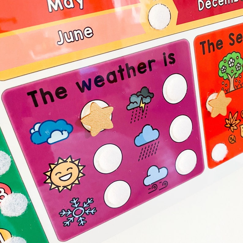 Childrens Calendar Weather Chart Educational Learning | Etsy