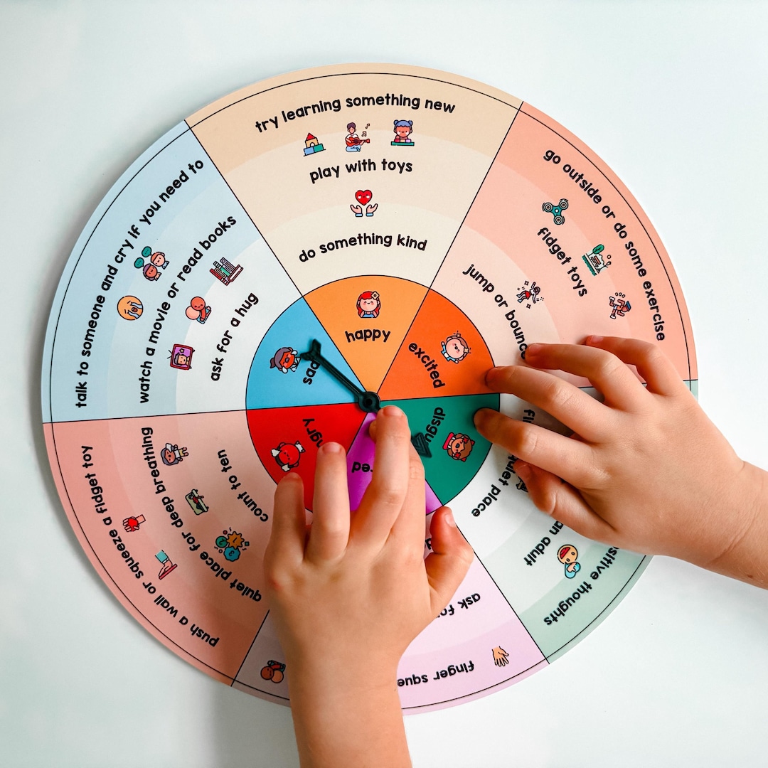 Emotions Wheel for Children, Feelings Scale and Coping Choices for ...