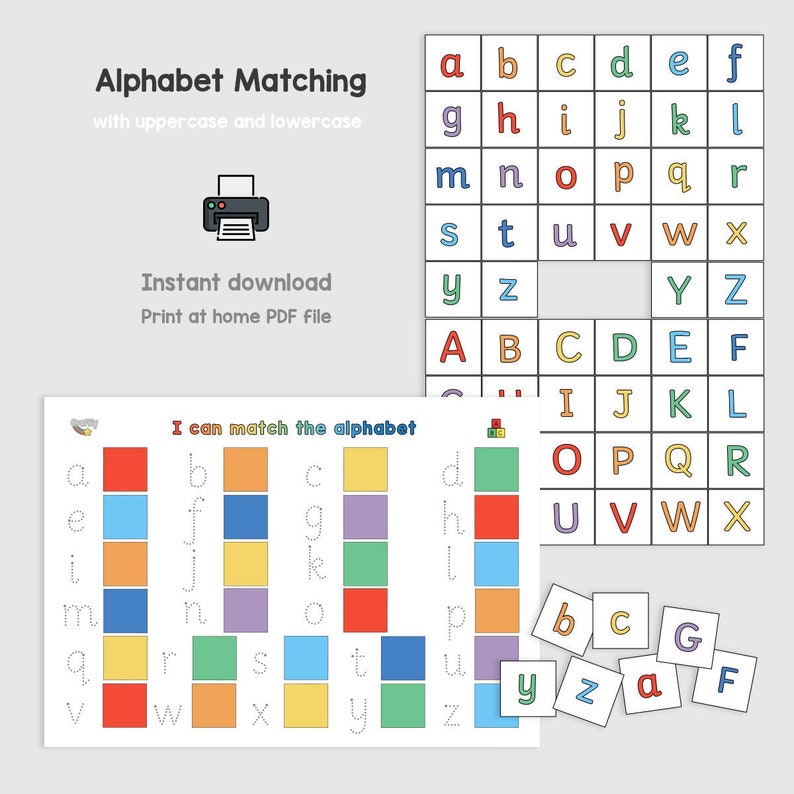 Alphabet Matching Activity Digital Download Activity for - Etsy