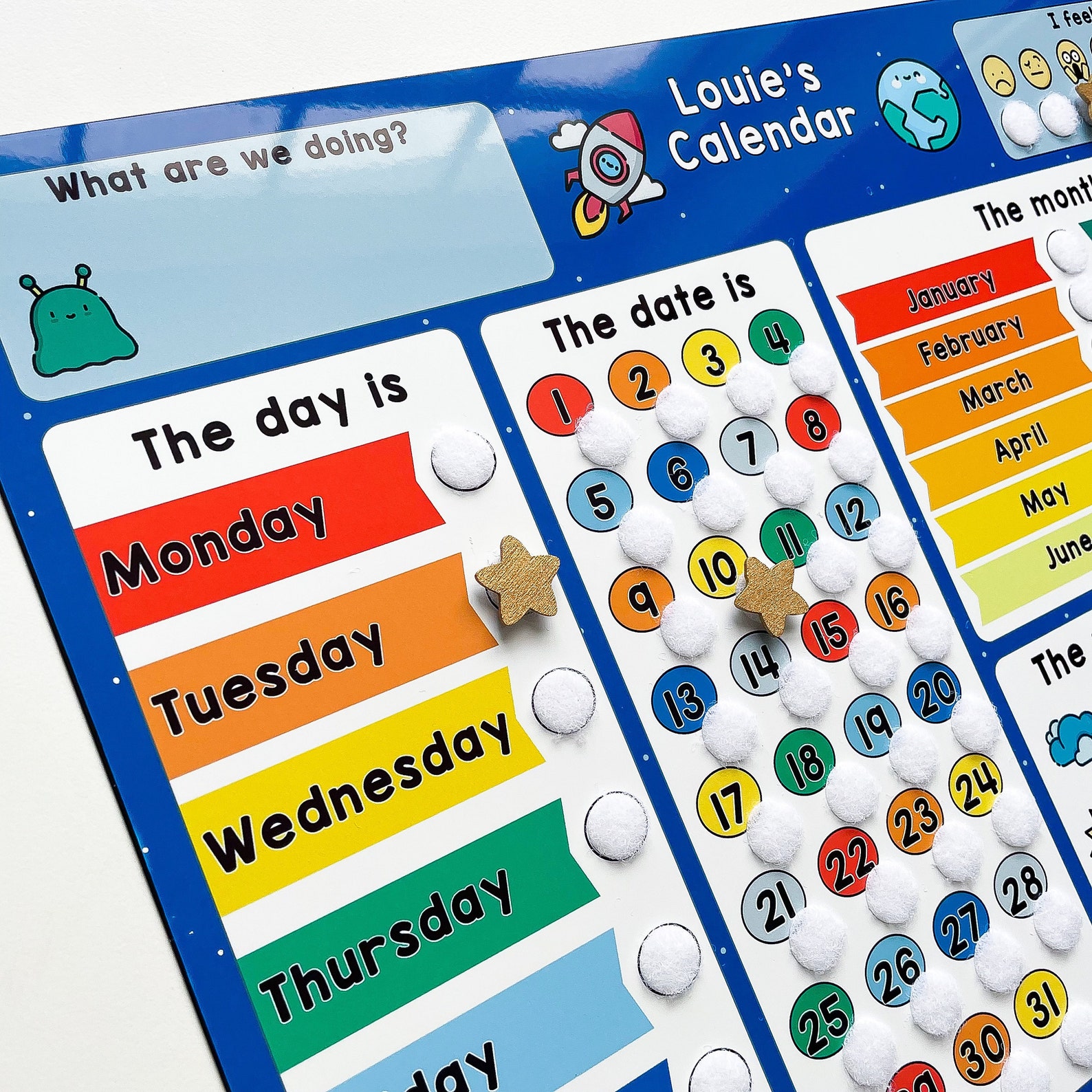 Childrens Calendar Kids Calendar Personalised Space Reward - Etsy