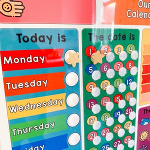 Childrens Calendar Weather Chart Educational Learning - Etsy
