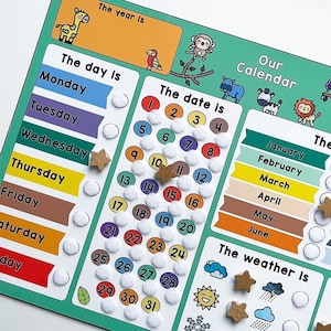 Kids Jungle Room Decor - Children's Educational Calendar - Toddler Gift ...