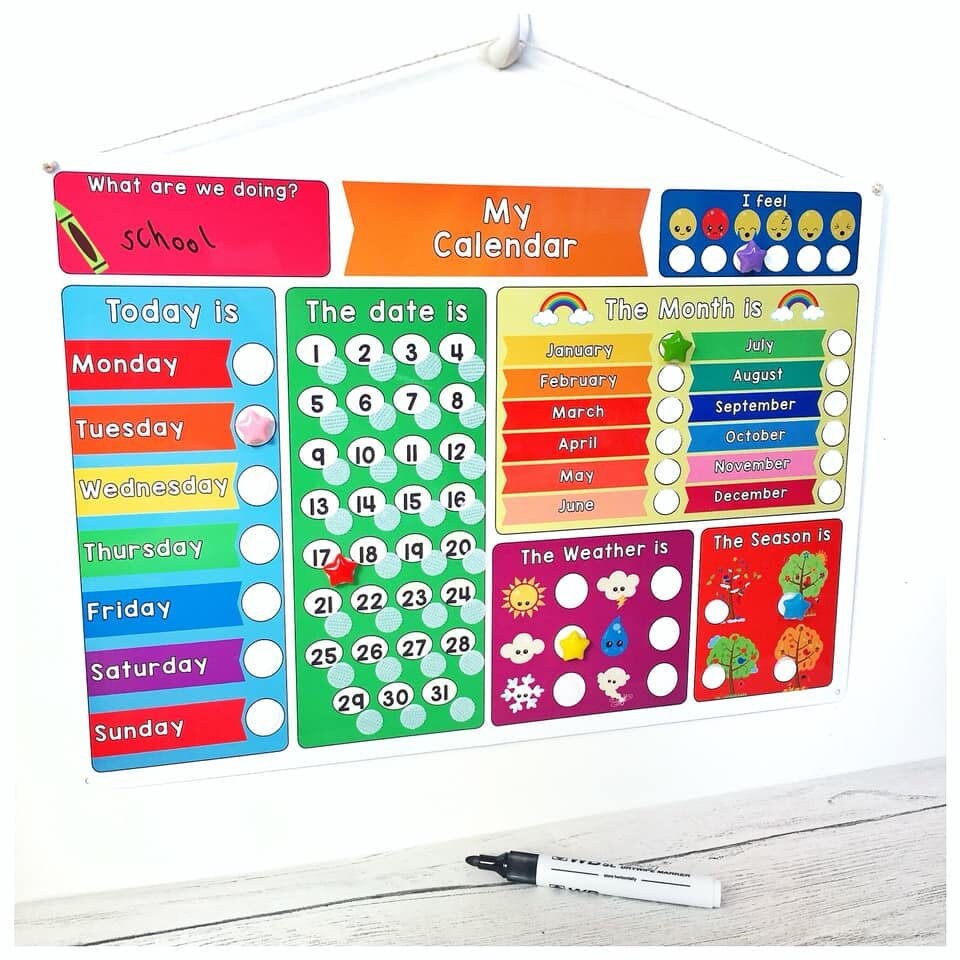 Childrens Calendar Weather Chart Educational Learning | Etsy